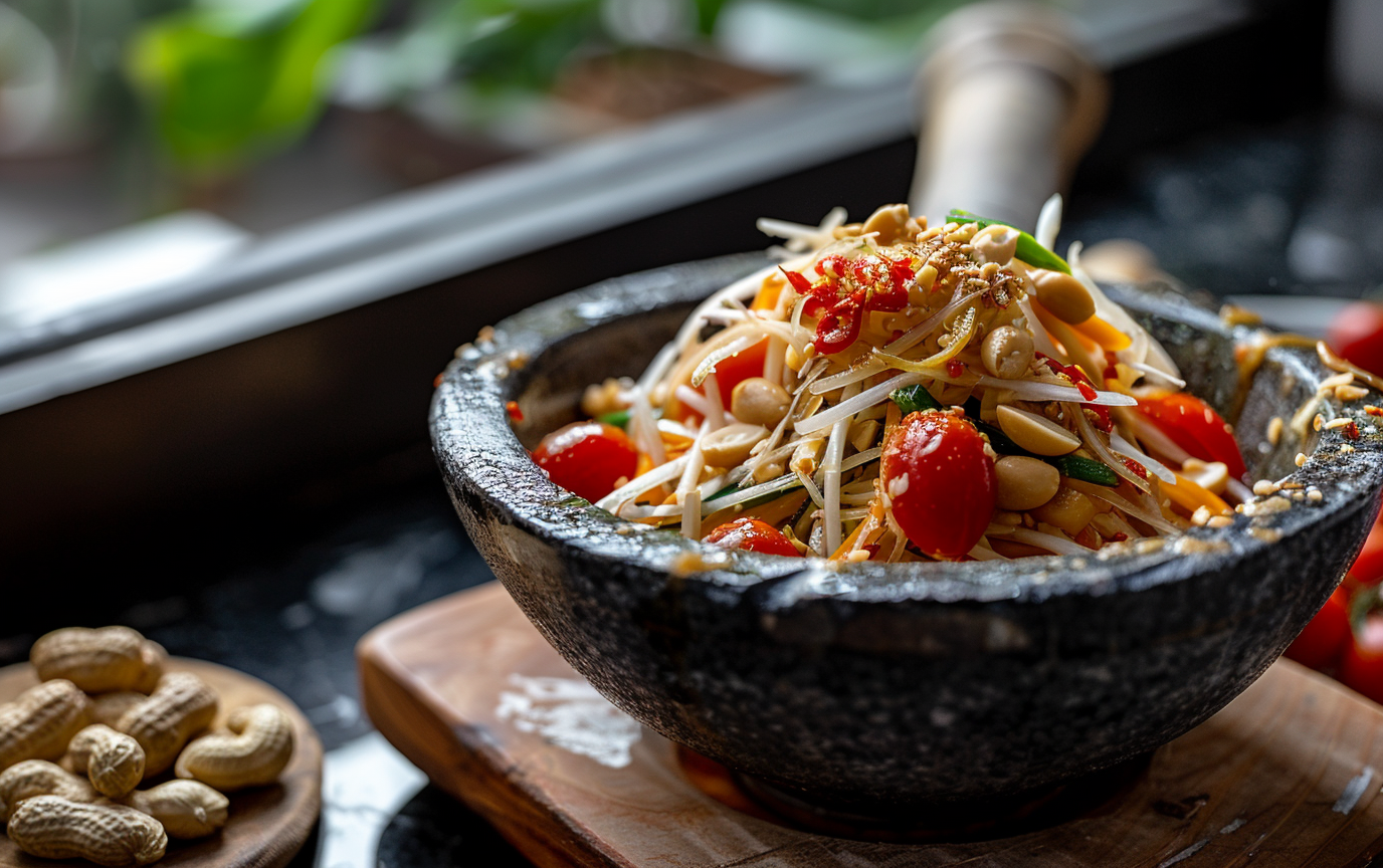 Som Tam - Thai Green Papaya Salad - Hungry Ghost Food and Travel