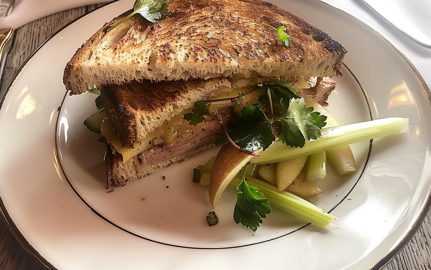 Homemade Bayona's Smoked Duck PBJ Sandwich